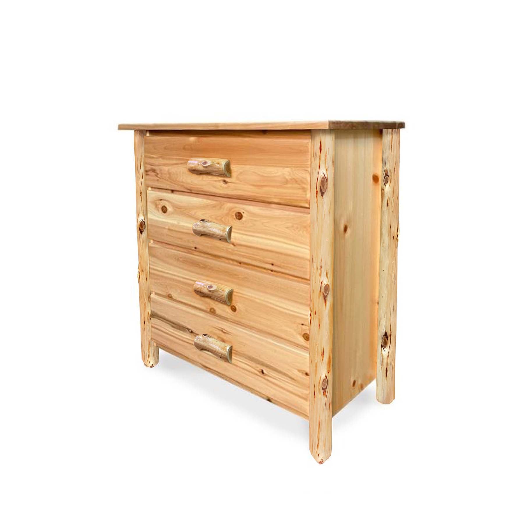 4 Drawer Cedar Chest | 40" Wide | Rustic Log Cabin Furniture