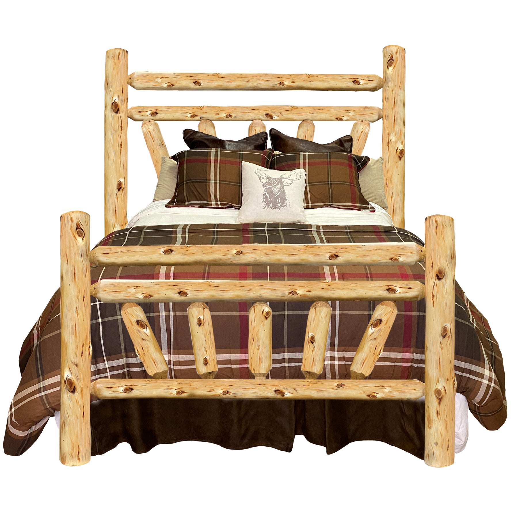 Rustic Starburst Lodge Log Platform Bed | LogHeads Home Center