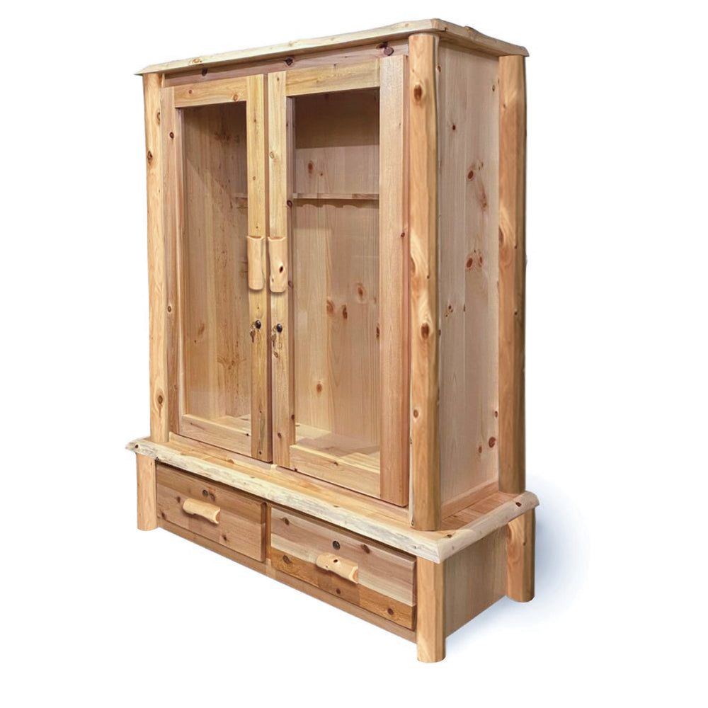 LogHeads Rustic Wood Gun Cabinet | LogHeads Home Center
