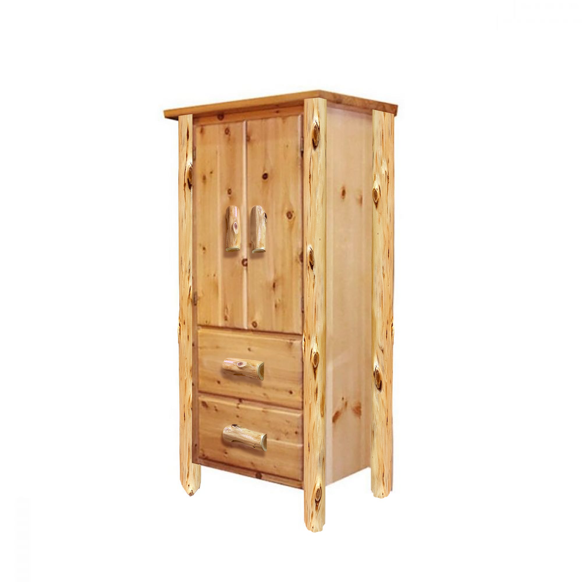Rustic Mini Armoire | 27" Wide | Log Cabin Free Standing Closet