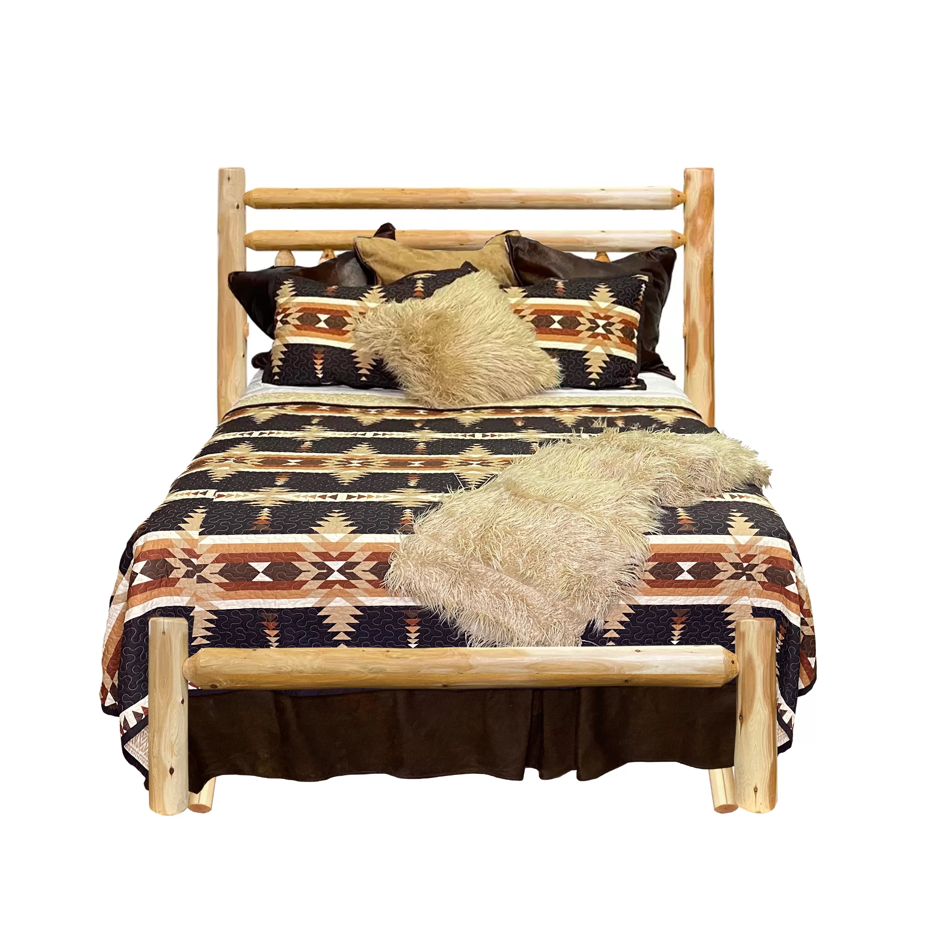 Open Ended Footboard | Moose Creek Lodge Log Bed - LogHeads